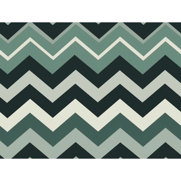Bless International Chevron Shower Curtain Modern Bathroom Decor Green